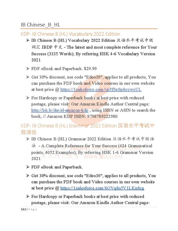 IB Chinese B SL May 2022 Mock Paper-Reading, Listening, Writing ...